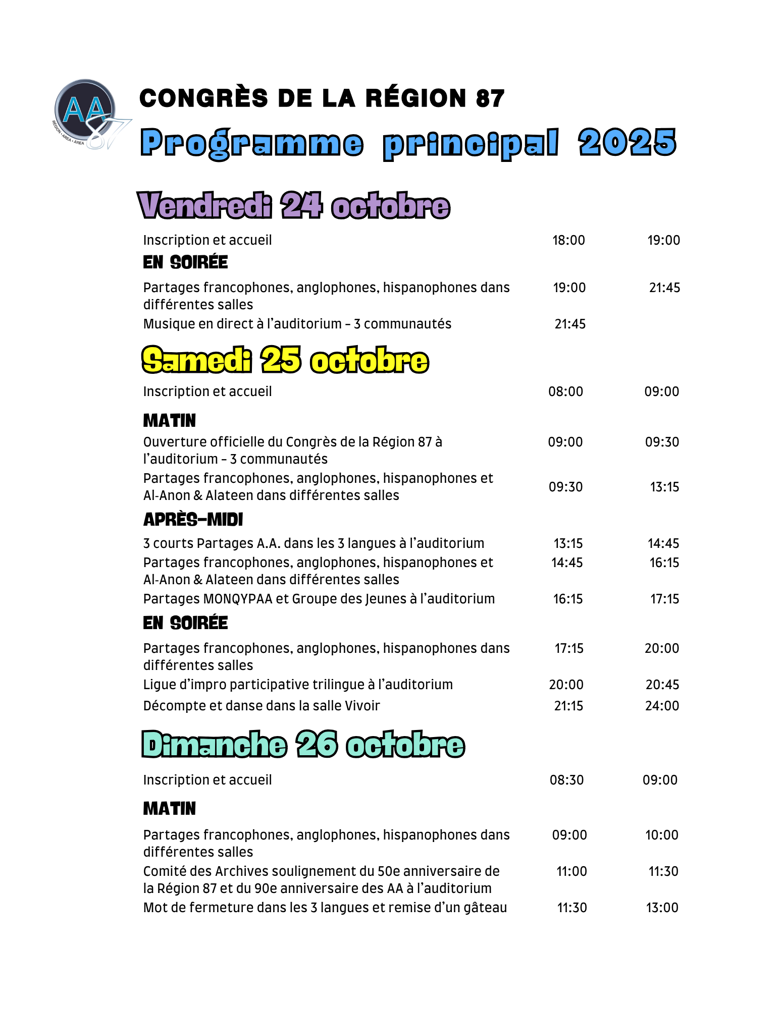 Congrès de la Région 87